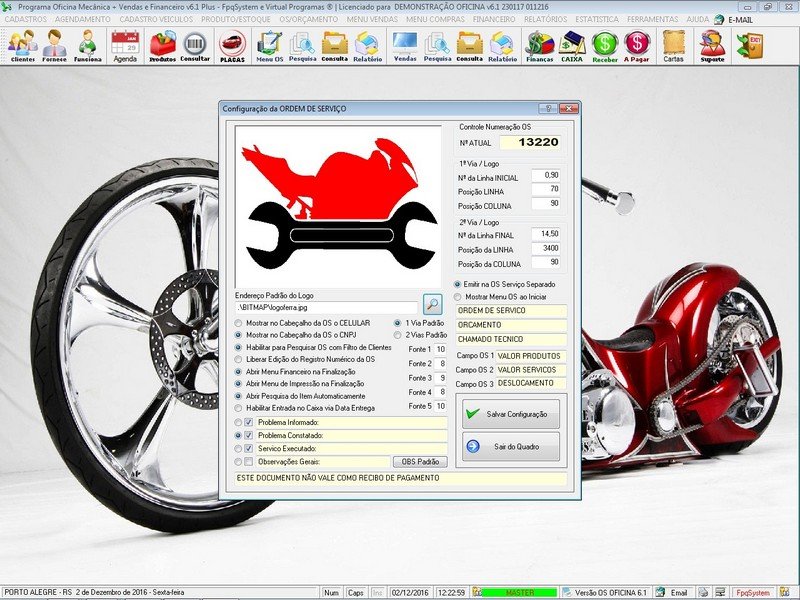 Programas FpqSystem - Software OS Oficina Mecânica Moto com Check List ...
